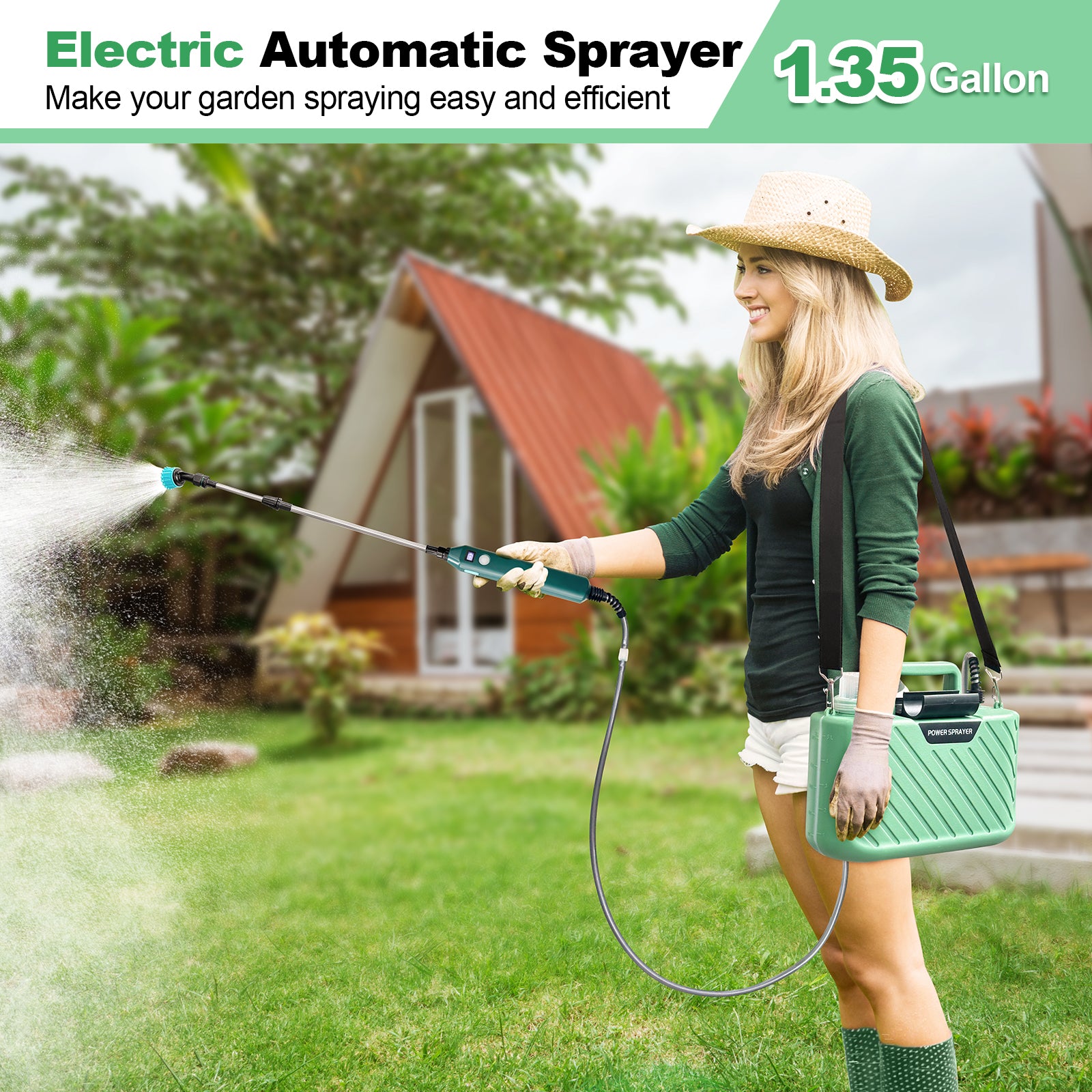 Battery Powered Sprayer New 1.35 Gallon Electric Garden Sprayer ...