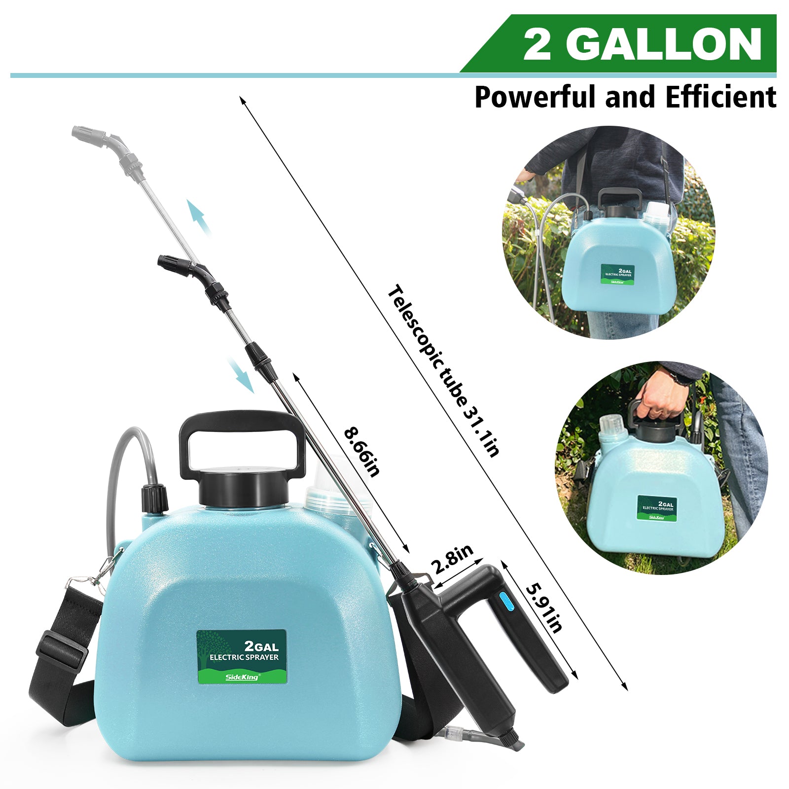 2 Gallon / 8L Battery Powered Garden Sprayer– sylstarlight.com