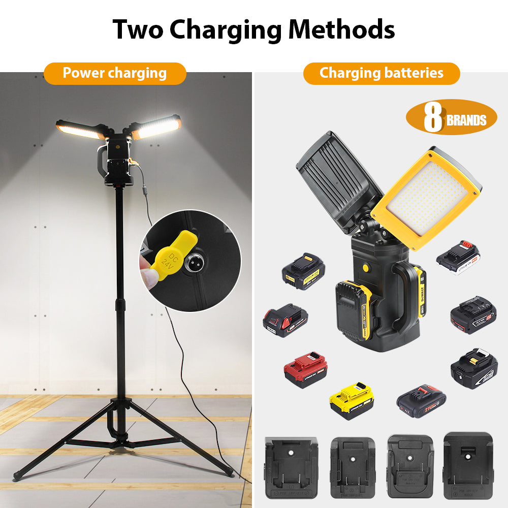 AC Double Head Adjustable Battery LED Work Light– sylstarlight.com