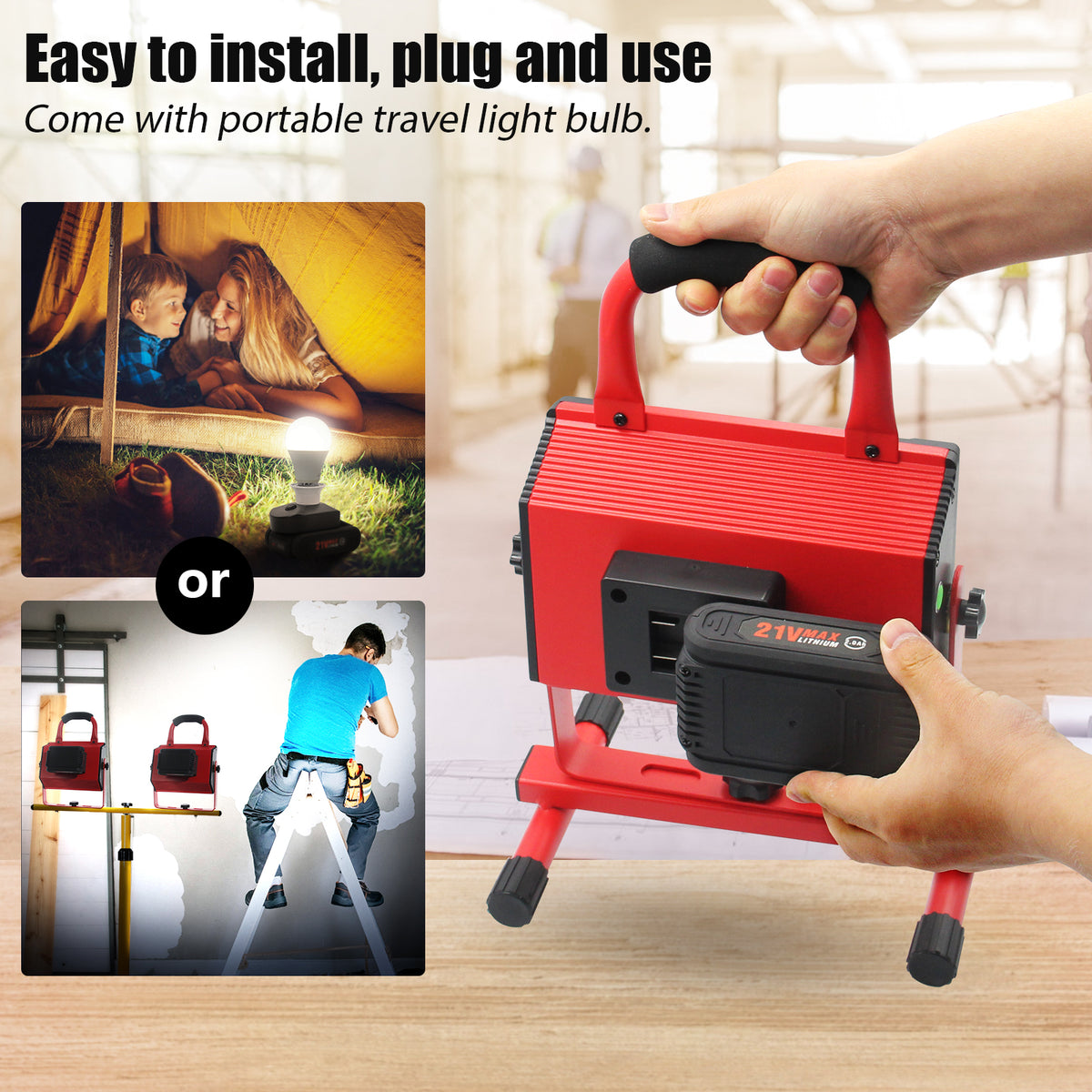 80W 8000LM Battery LED Work Light– sylstarlight.com