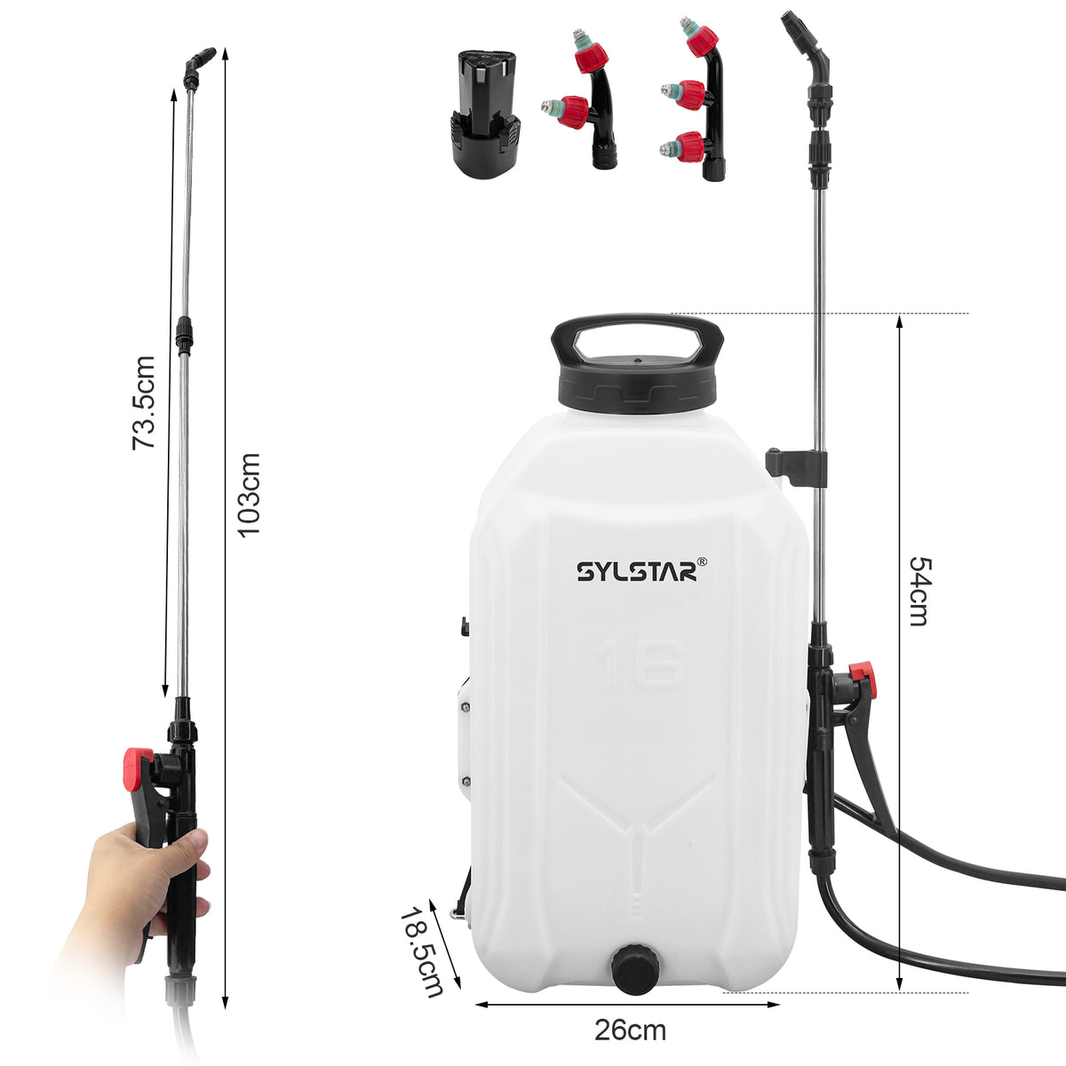 12L / 16L Adjustable Battery Electric Automatic Sprayer– sylstarlight.com